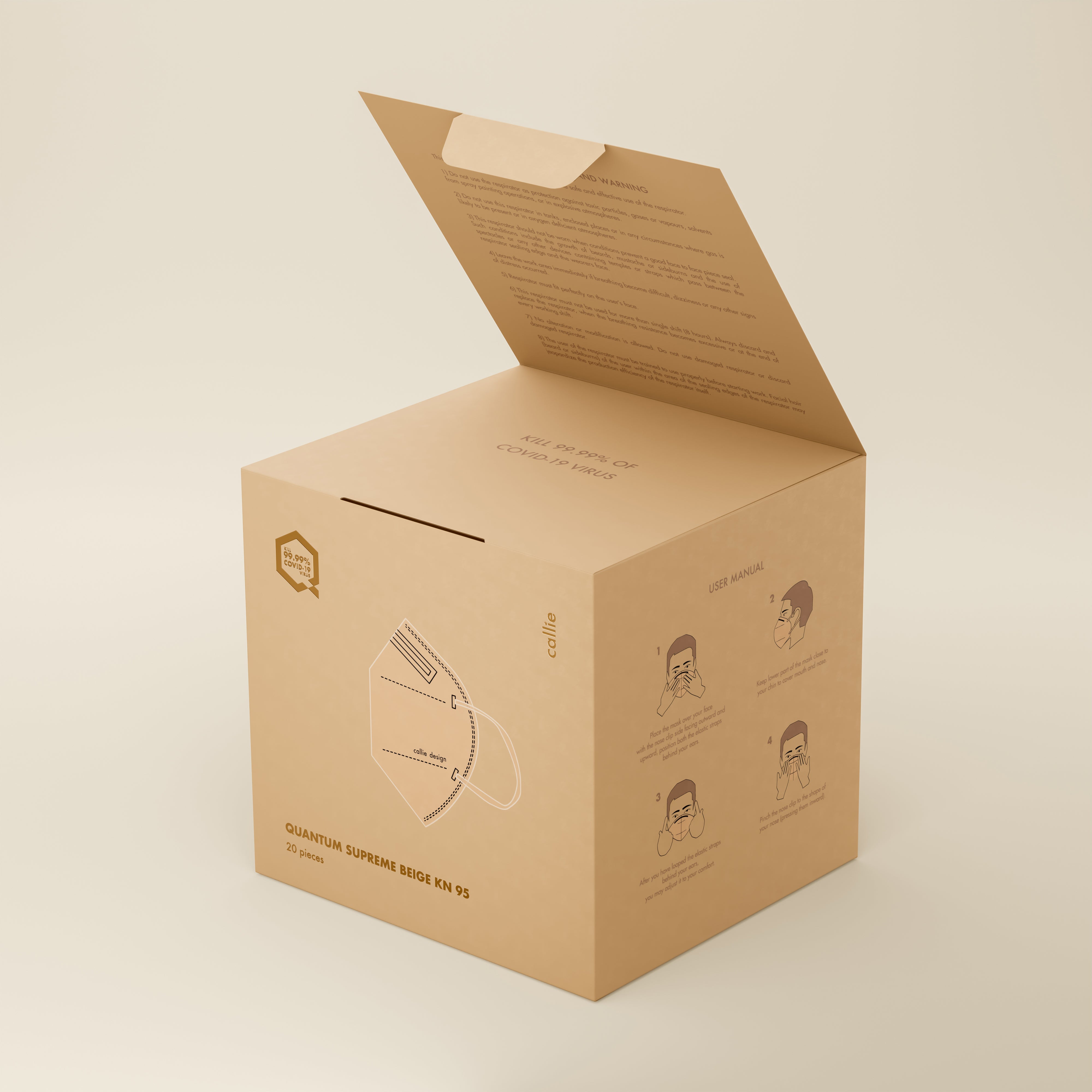 Callie Mask - KN95 Quantum Supreme Beige – Arrival Online