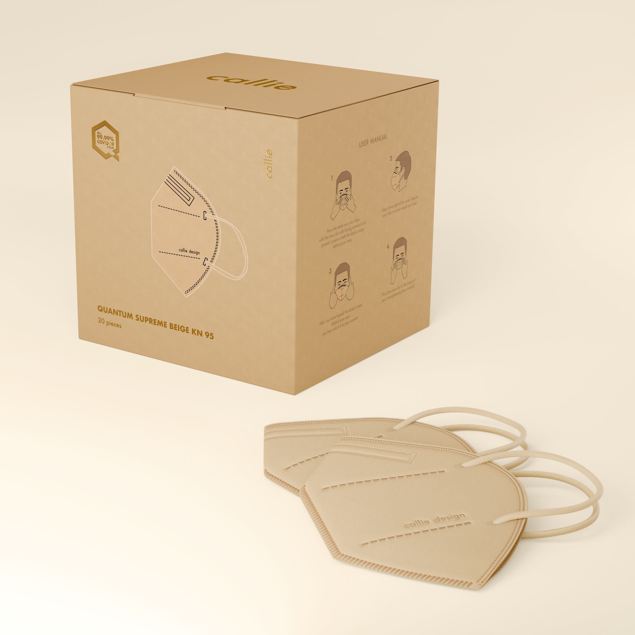 Callie Mask - KN95 Quantum Supreme Beige – Arrival Online
